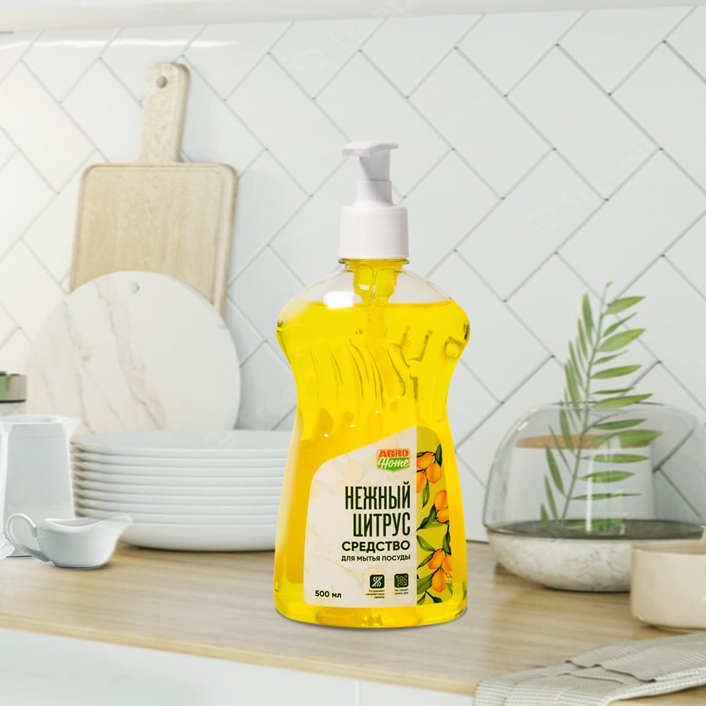 Средство для мытья посуды ABRO Home «Нежный цитрус» 500мл AH-LM500 - выгодная цена, отзывы ...