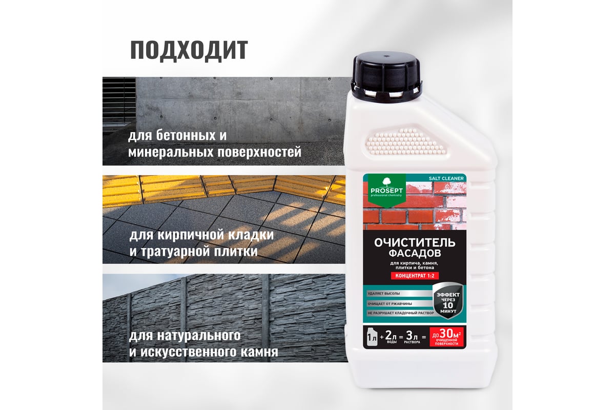 Удалитель высолов PROSEPT SALT CLEANER 1 л, концентрат 1:2 021-1 ...