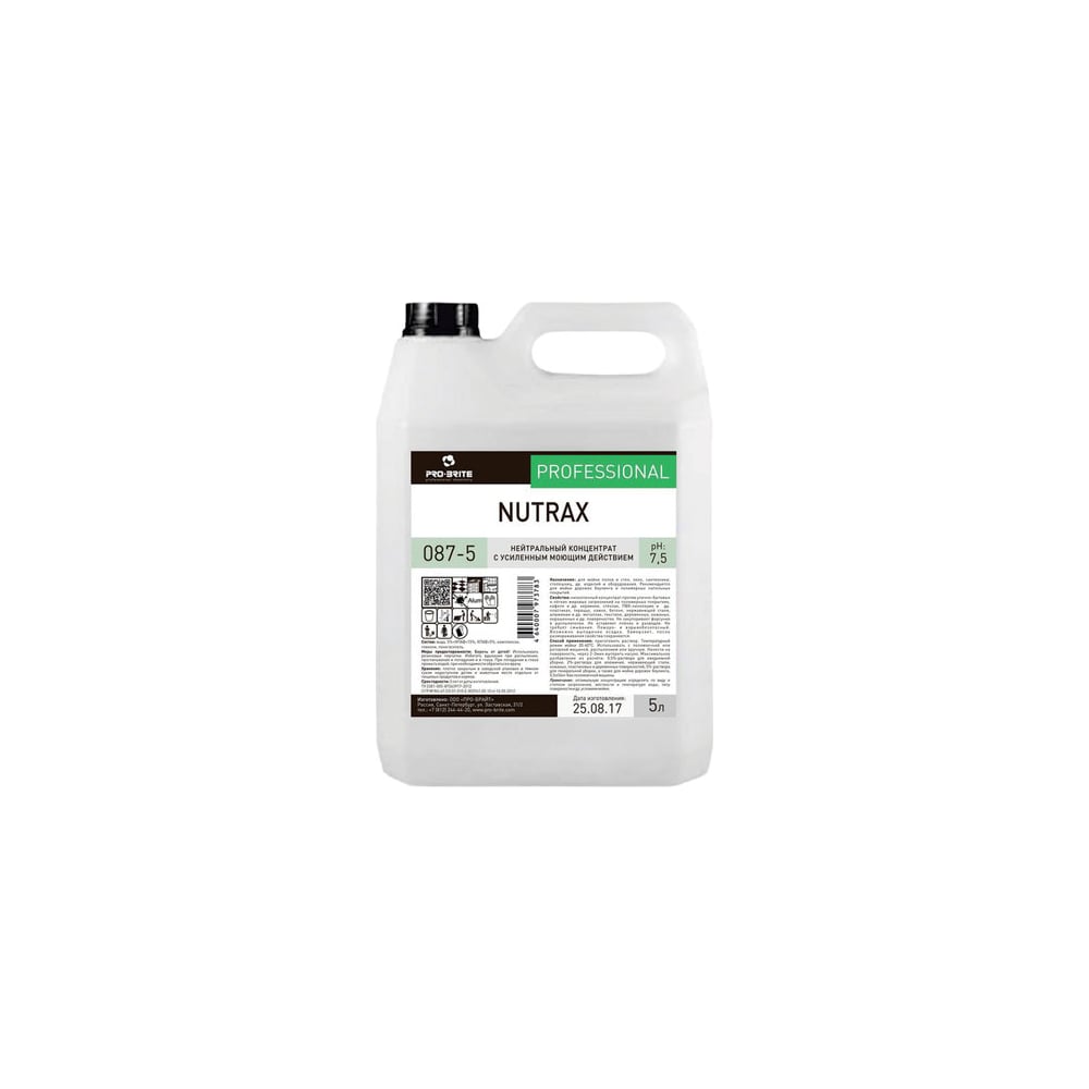 Универсальное моющее средство PRO-BRITE NUTRAX 5 л, нейтральное ...