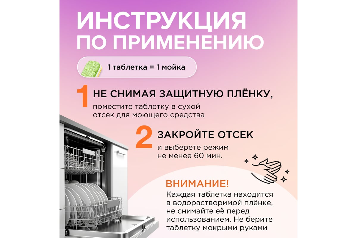Таблетки для посудомоечных машин SYNERGETIC 55 шт 102055avt - выгодная ...