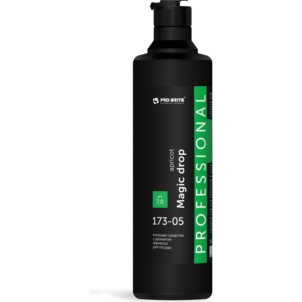 Средство с ароматом абрикоса для мойки посуды PRO-BRITE MAGIC DROP Apricot 0.5 л 173-05 ...