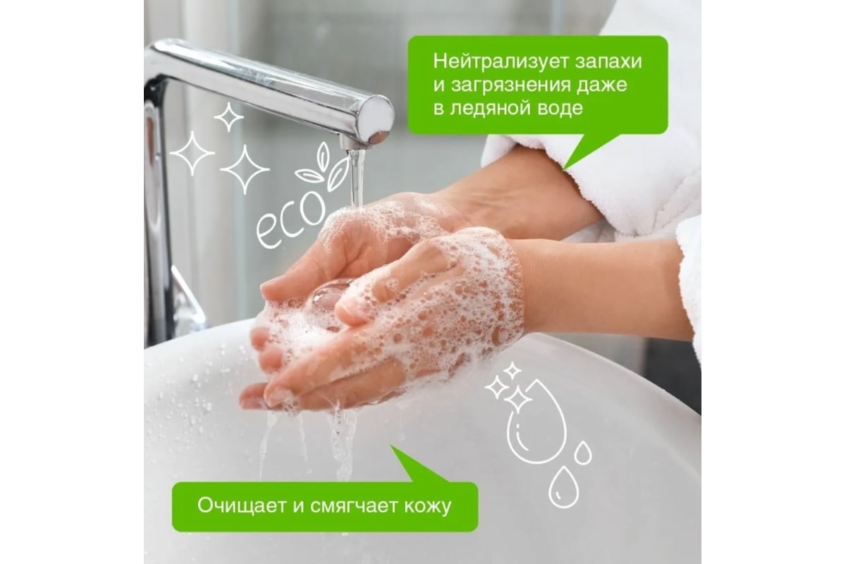 Жидкое биоразлагаемое мыло для мытья рук и тела Synergetic Луговые ...