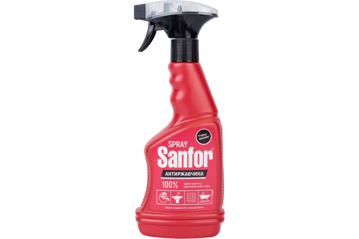 Спрей для удаления известкового налета и ржавчины SANFOR 500 мл 12874 - выгодная цена, отзывы ...
