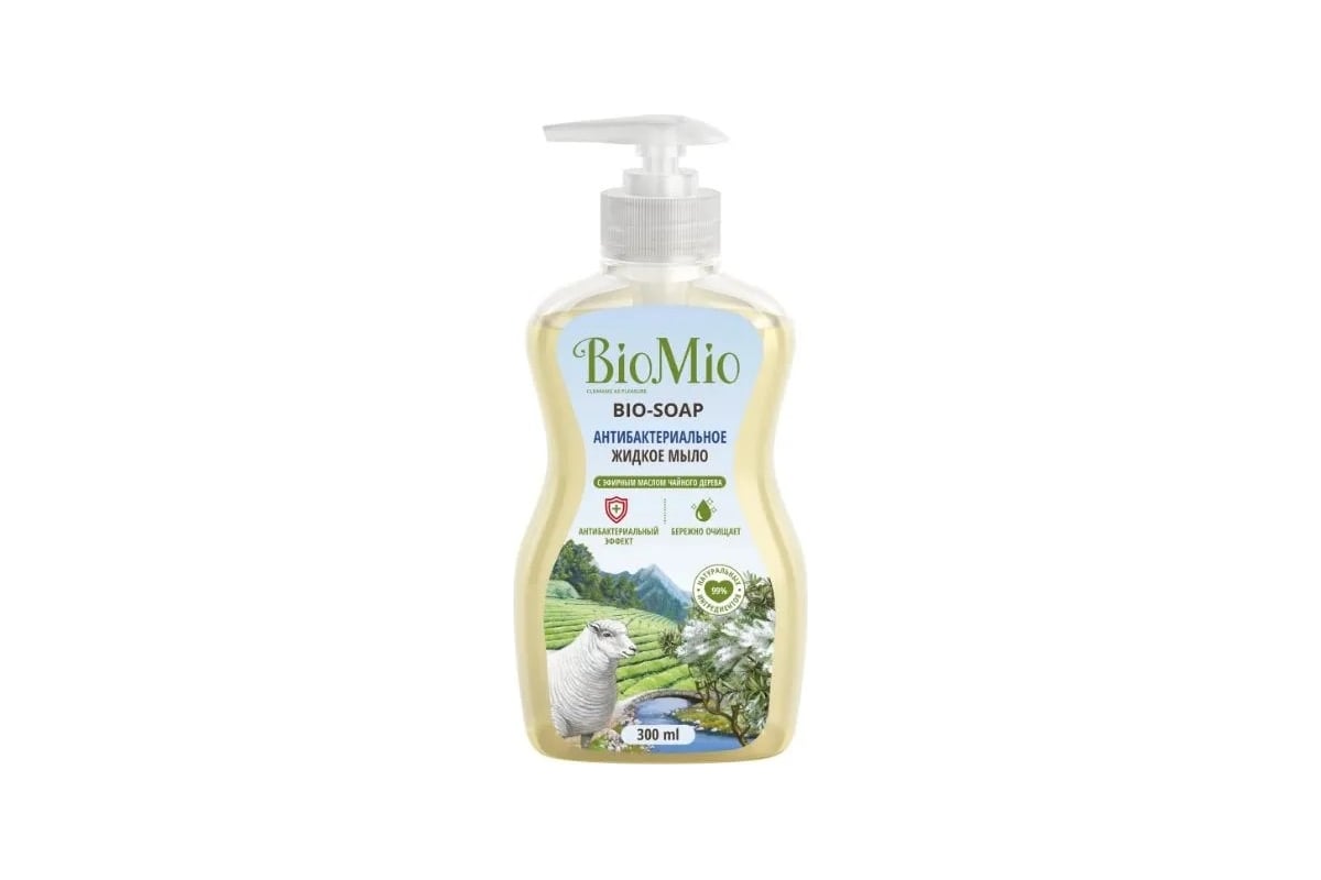 Антибактериальное жидкое мыло BioMio BIO-SOAP с маслом чайного дерева ...