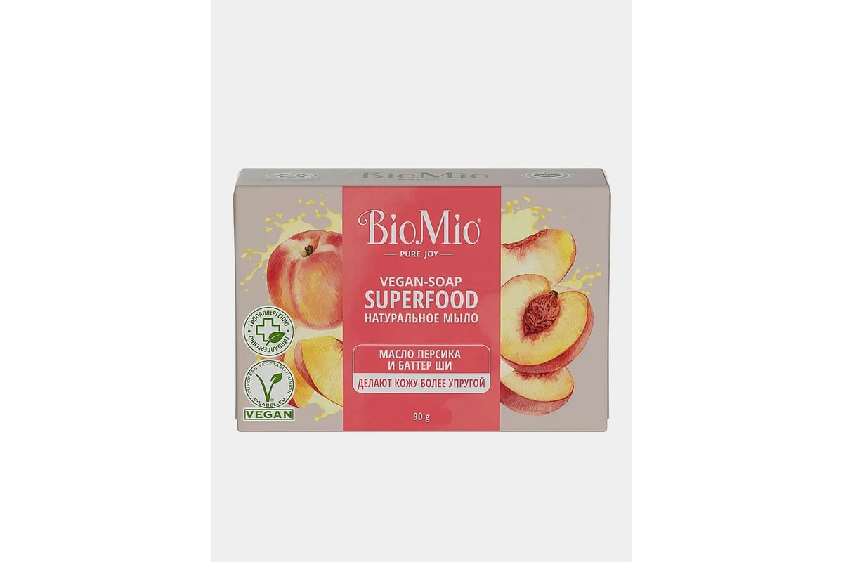 Натуральное мыло BioMio BIO-SOAP персик и ши, 90 г 520.04403.0101 ...