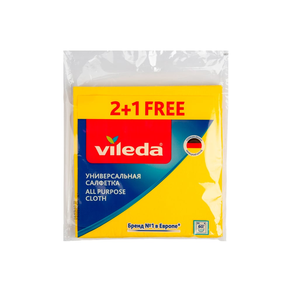 Набор салфеток универсальных VILEDA, вискозных 3 шт. в уп, 168821 ...
