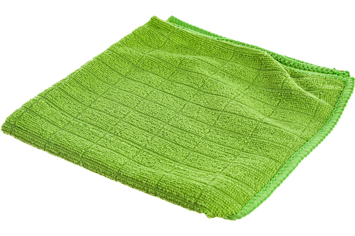 Универсальная вафельная салфетка из микрофибры Рыжий кот M-03 зеленая ...
