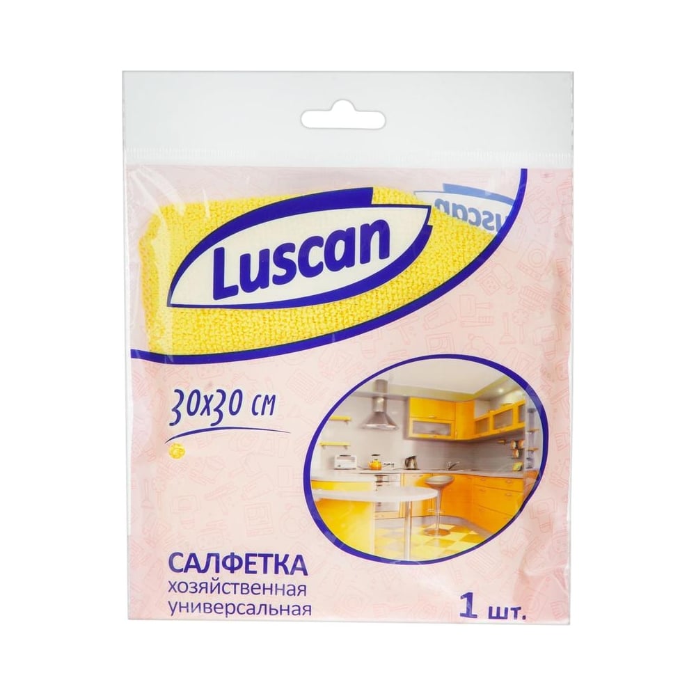 Хозяйственная салфетка Luscan микрофибра 30x30 см 200 гкв.м желтая ...