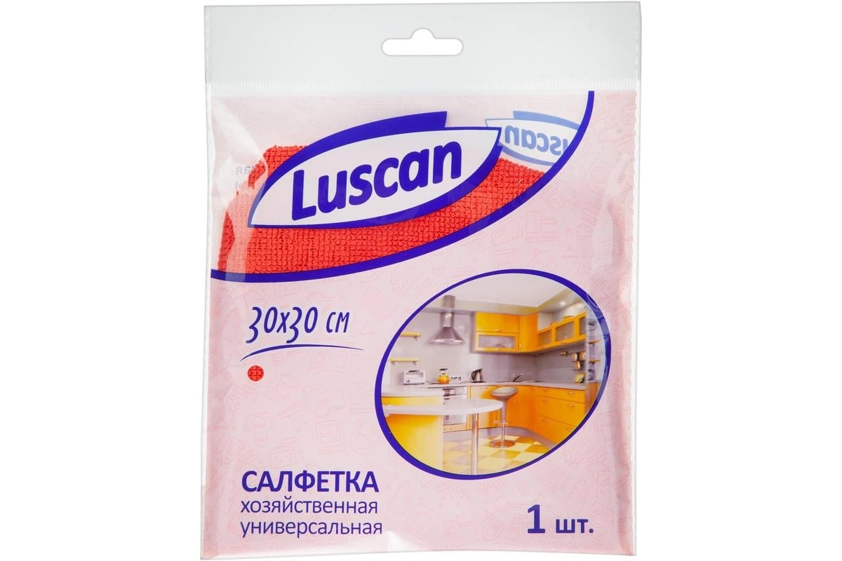 Хозяйственная салфетка Luscan микрофибра 30x30 см 200 гкв.м красная 1612793 - выгодная цена ...