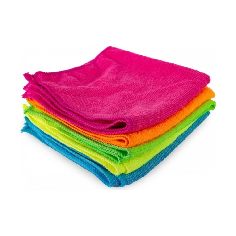 Микрофибра ZiZay мягкое волокно, 30x30см, лазерный шов, оверлок, упаковка 5 шт. ZZ0081 ...