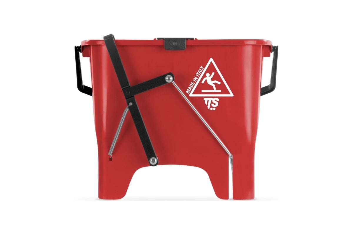 Ведро TTS Squizzy 15 л, полипропилен, с 2-мя роликовыми отжимами, педалью, пластиковой ручкой ...