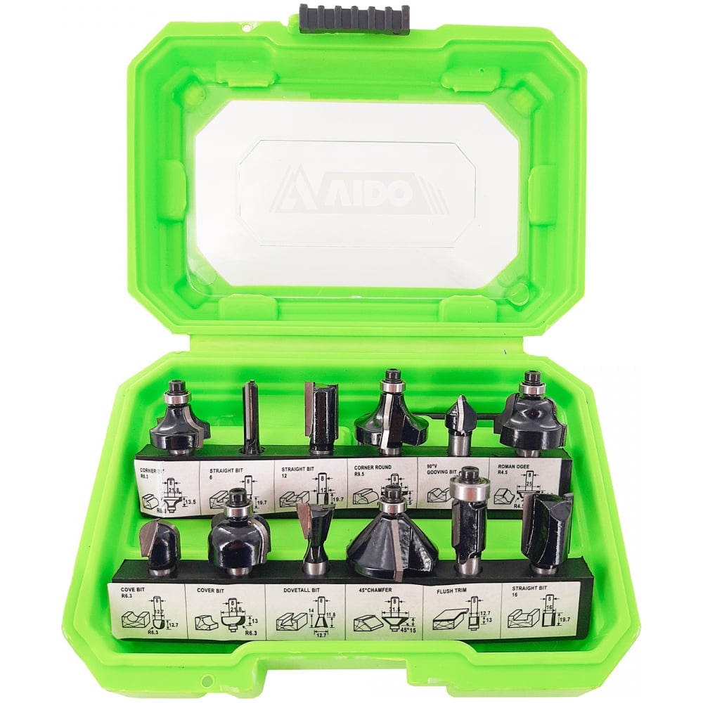 Набор фрез VIDO 15 шт, S=8 мм 300.005 Deltatools 06-4865 - выгодная цена, отзывы, характеристики ...