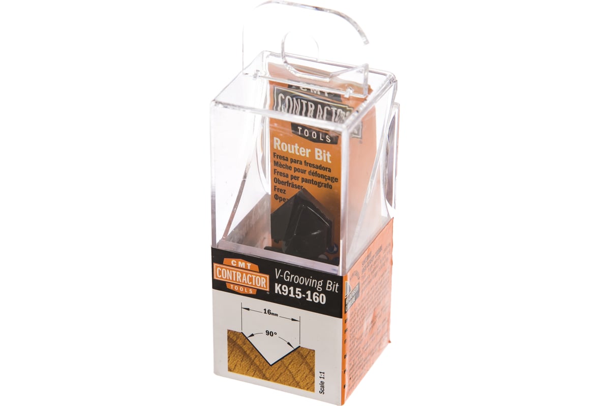 Фреза концевая пазовая c углом 90 градусов Сontractor (16x12.7 мм) CMT K915-160 - выгодная цена ...