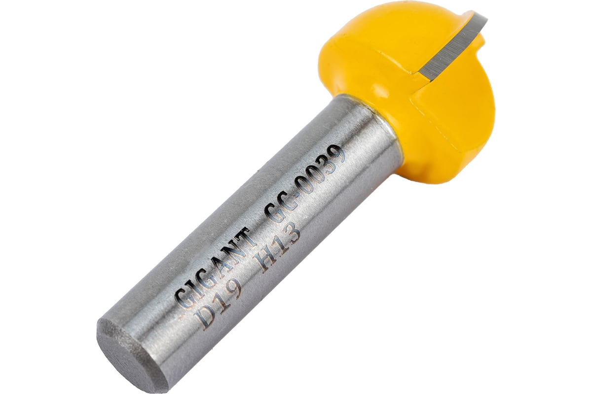 Фреза пазовая галтельная D19 мм, H13 мм R9.5 мм, хвостовик 8 мм Gigant GC-0039 - выгодная цена ...