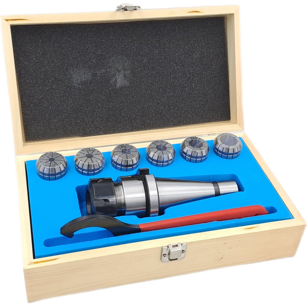 Патрон цанговый 7:24 NT40 с набором цанг ЕR 32 из 6 шт. (6-20 мм ...