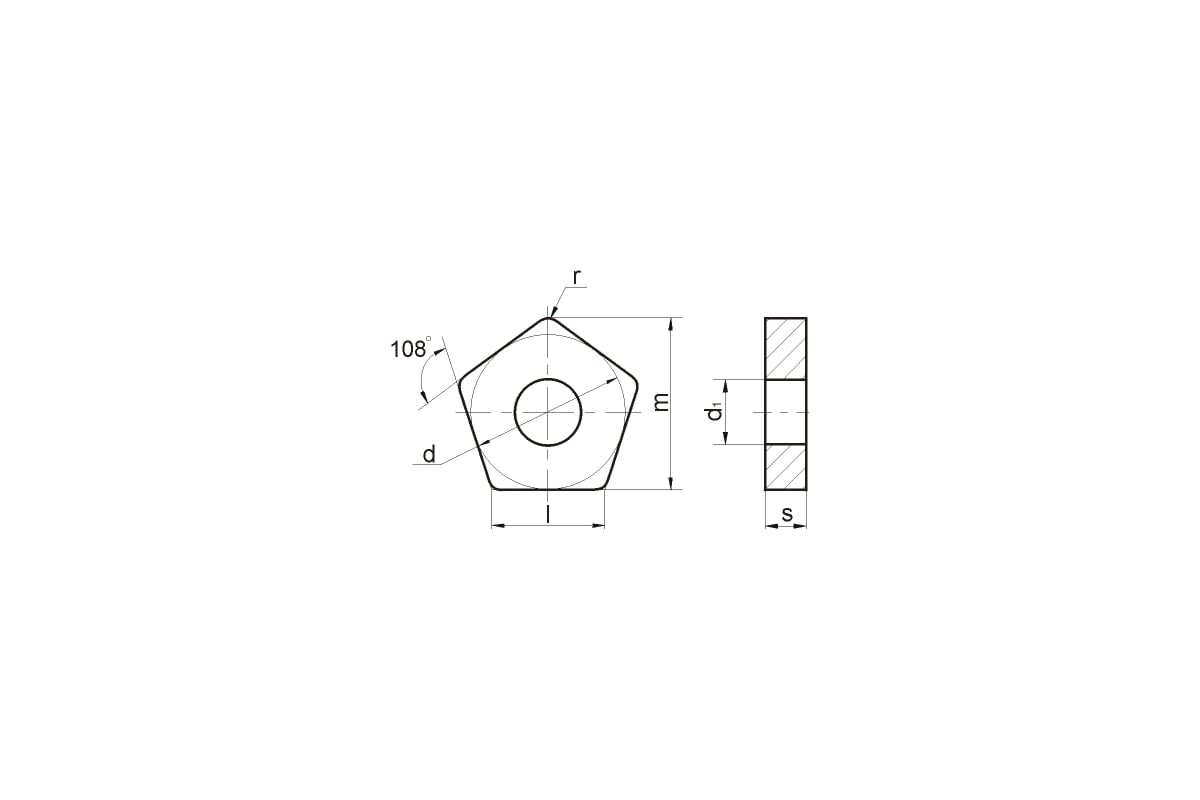 Пластина 10113-110408 PNUA-110408 пятигранная Т5К10 Н30 гладкая GRIFF ...
