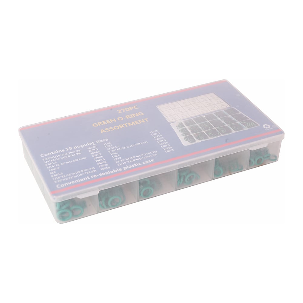 Кольцо уплотнительное Крал набор 17 размеров 270 шт (зеленый) 4115 ...