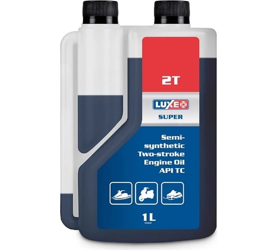 Масло моторное полусинтетическое SUPER 2T 1 л, дозаторная канистра LUXE ...