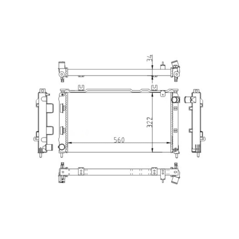 Радиатор охлаждения для а/м ВАЗ 2190 Гранта (15-) MT/AT AC+/- (тип KDAC ...