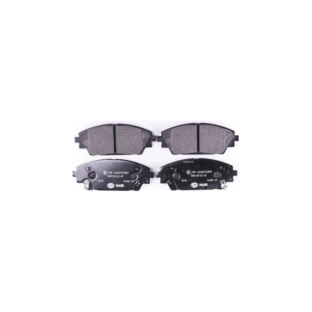 Колодки тормозные дисковые, передняя ось Hella 8DB 355 021-421 ...