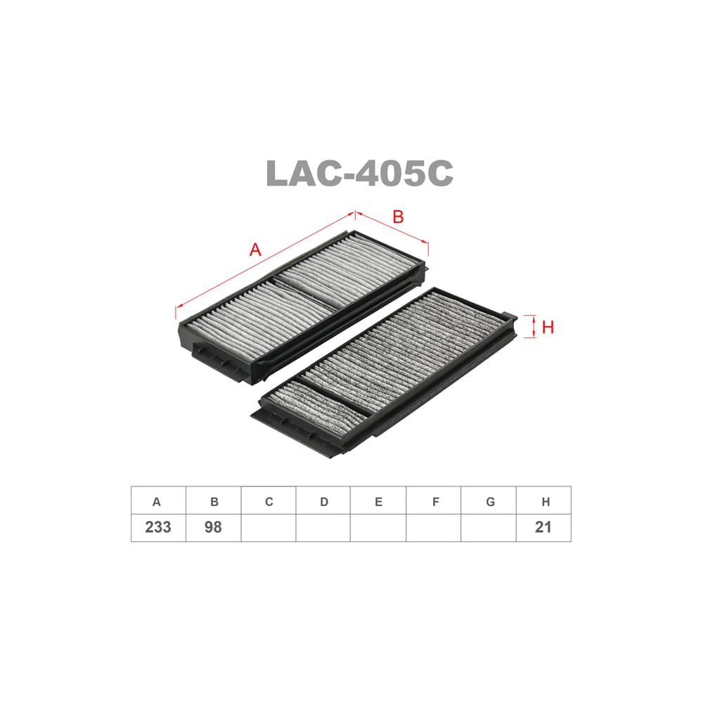 Фильтр салонный угольный комплект 2 шт LYNXauto LAC-405C - выгодная цена, отзывы, характеристики ...