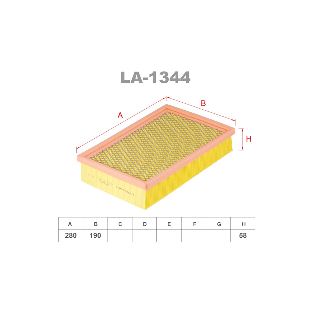 Фильтр воздушный LYNXauto LA-1344 - выгодная цена, отзывы, характеристики, фото - купить в ...