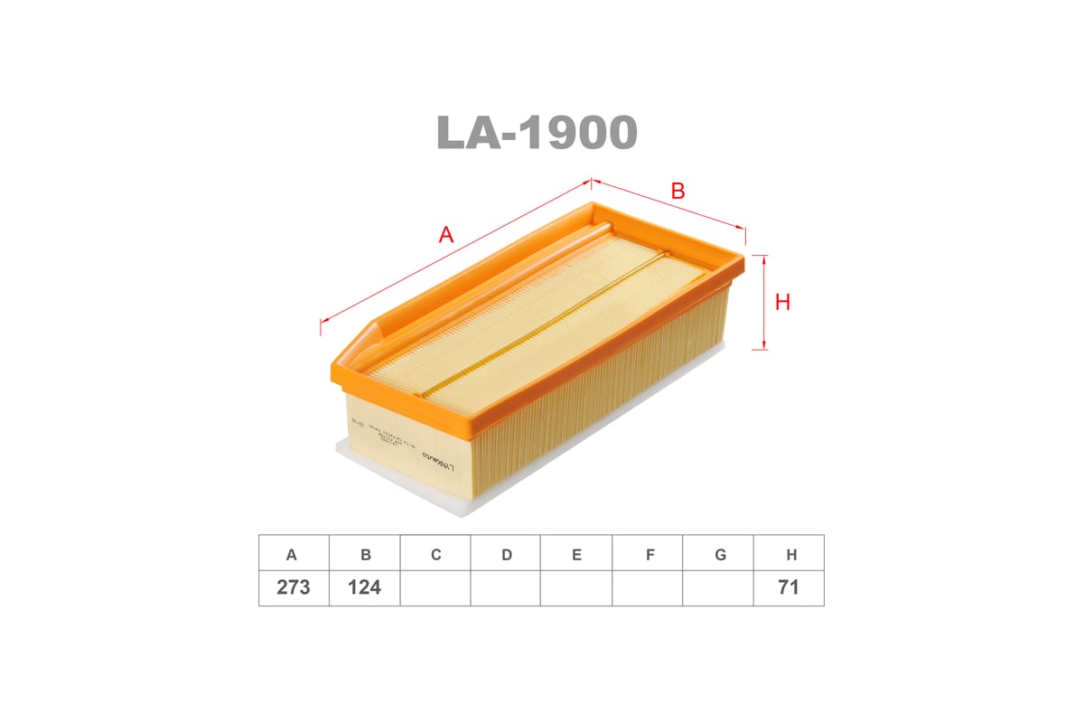 Фильтр воздушный LYNXauto LA-1900 - выгодная цена, отзывы, характеристики, фото - купить в ...