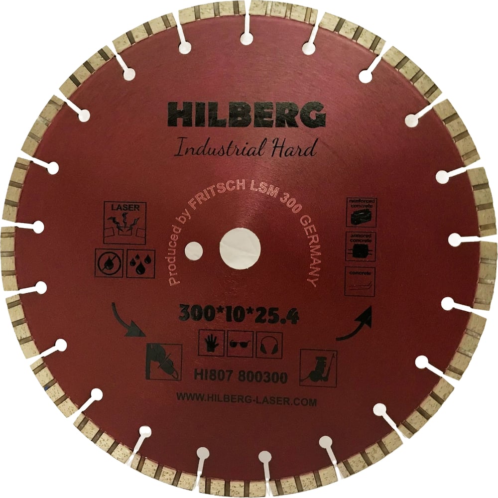 Диск алмазный отрезной Industrial Hard (300х25.4 мм) Hilberg HI807 ...