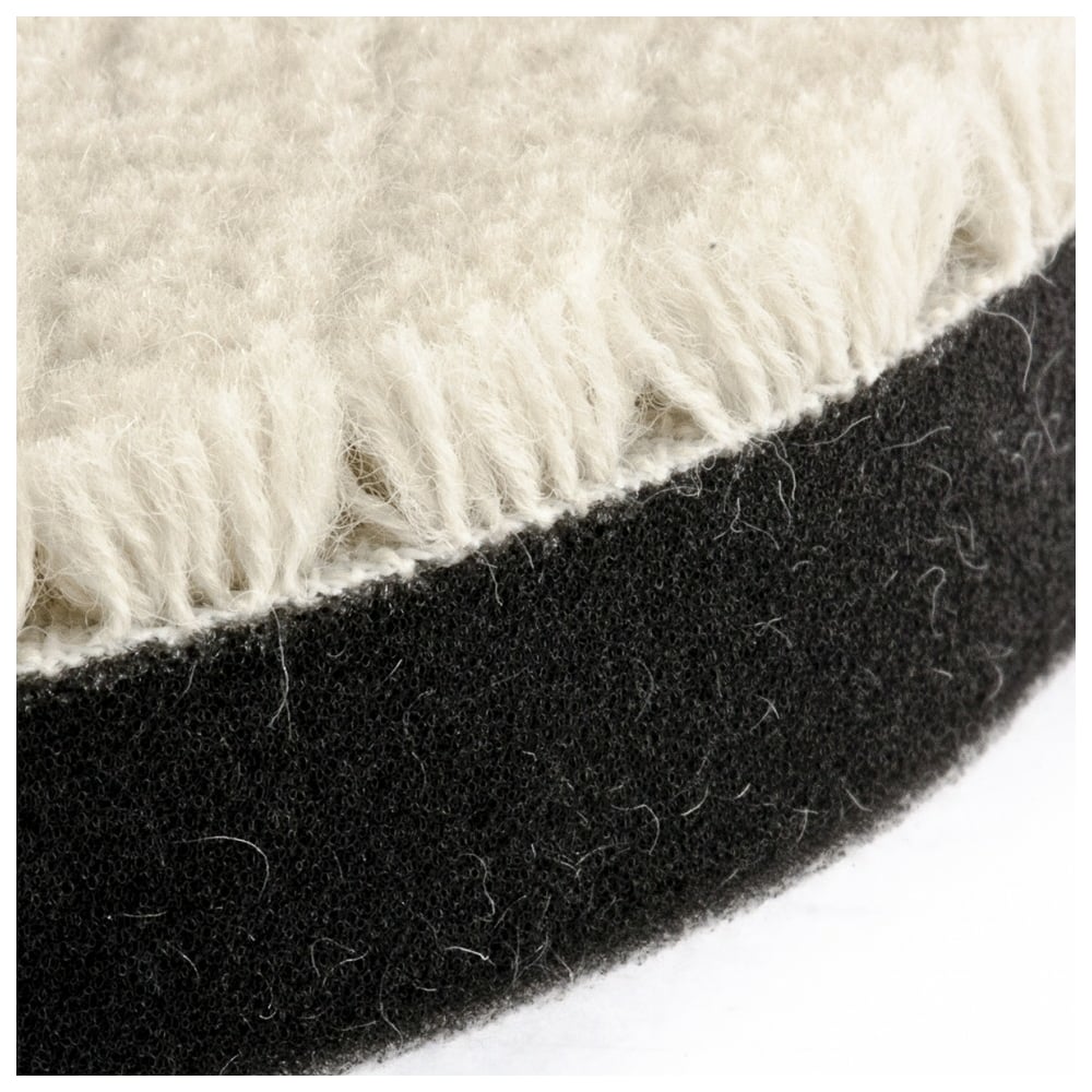 Насадка полировальная под липучку (125 мм, короткая плетеная шерстяная ...