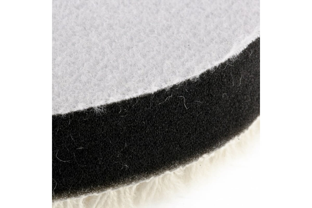 Насадка полировальная под липучку (125 мм, короткая плетеная шерстяная ...