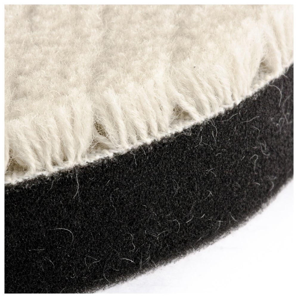 Насадка полировальная под липучку (150 мм, короткая плетеная шерстяная ...