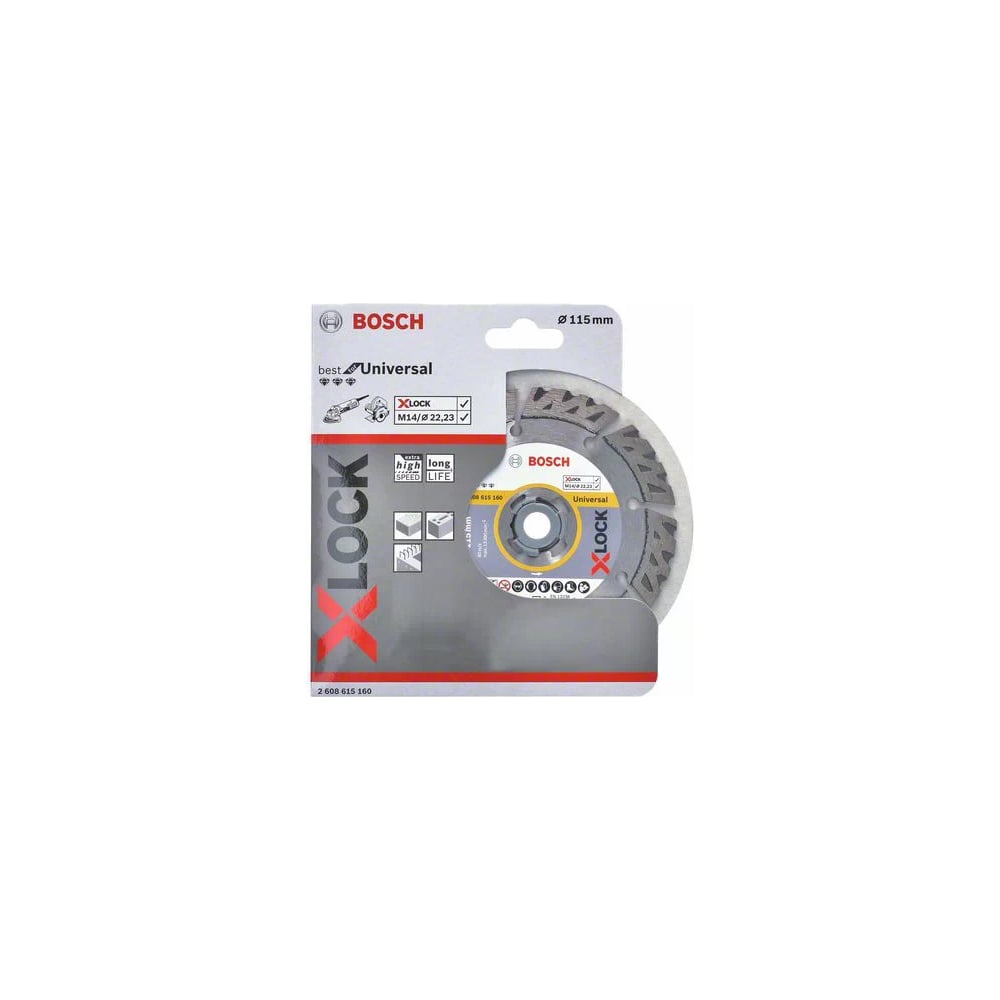 Диск алмазный X-LOCK Best for Universal (115x22.23x2.2x12 мм) Bosch 2608615160 - выгодная цена ...
