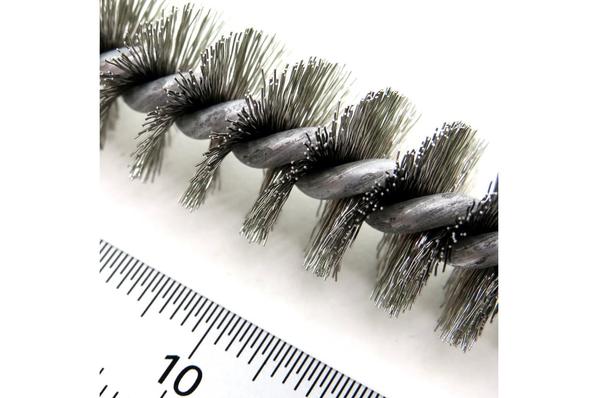 Щетка ерш 15x100x140 мм, ворс гофр нерж сталь 0.15 мм, посадка М6 ...