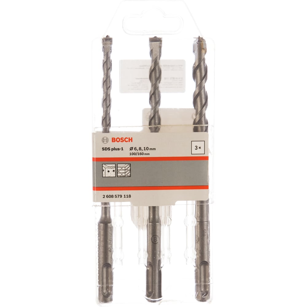 Набор SDS plus-1 (6/8/10x160 мм, 3 шт.) Bosch 2608579118 - выгодная ...