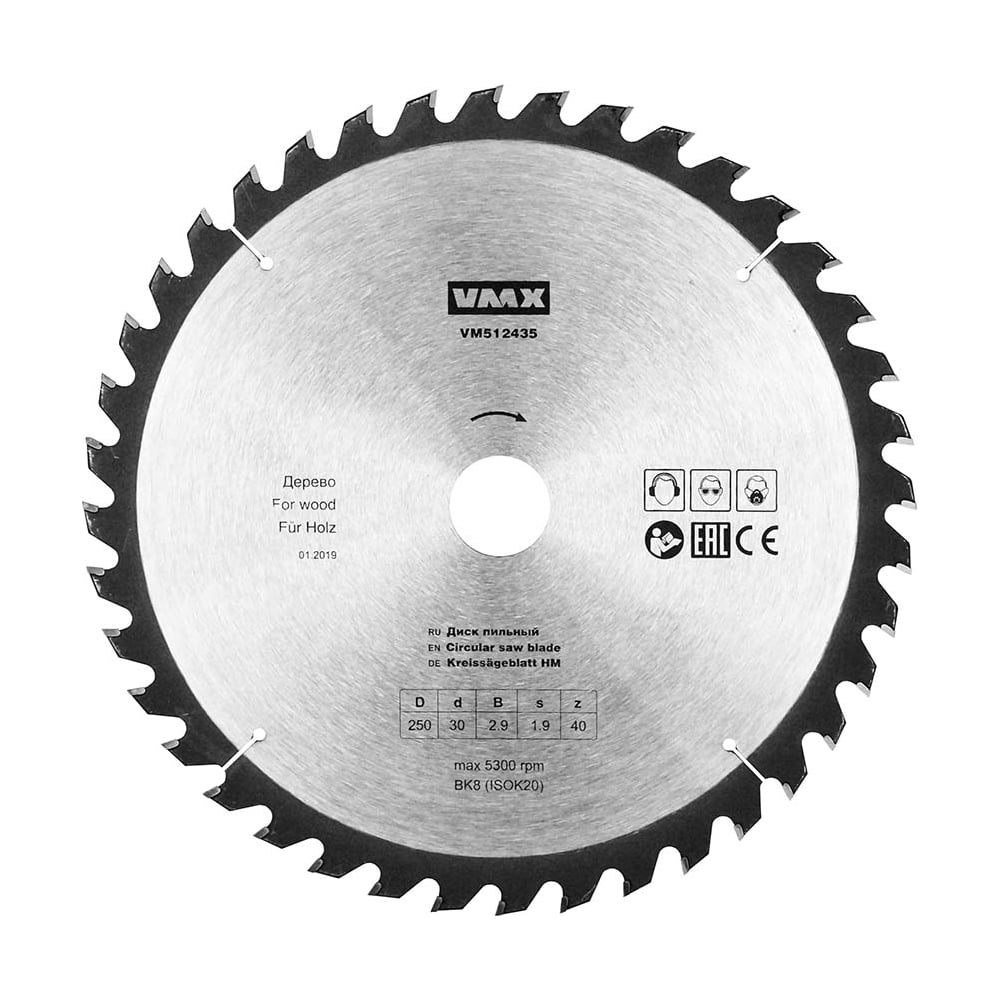 Диск пильный по дереву (250х30 мм; z40) VMX 512435 - выгодная цена ...