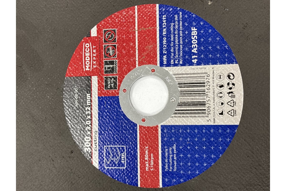 Диск для резки металла 300x3.0x32 мм, плоский MODECO MN-68-907 ...