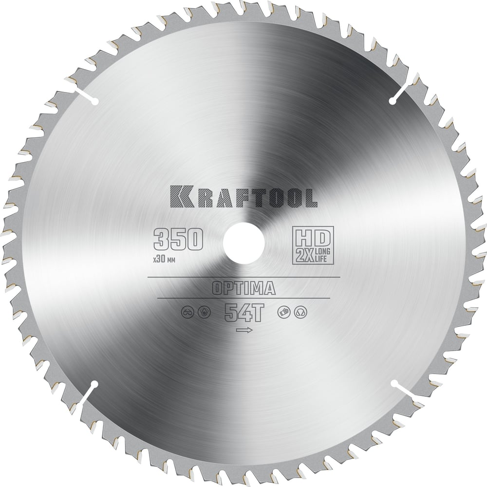 Диск пильный по дереву KRAFTOOL Optima 350x30 мм, 54Т 36951-350-30 ...
