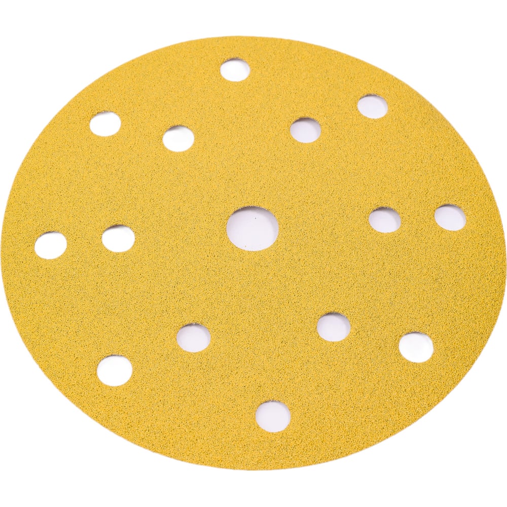 Диск абразивный с липучкой Sandpaper (yellow) 150 мм, 15 отверстий ...