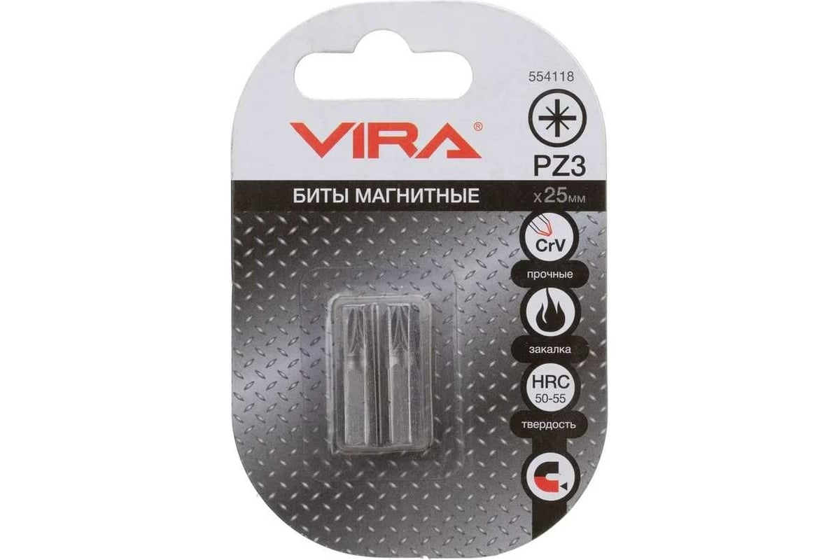 Биты CR-V (2 шт, PZ3, 25 мм) VIRA 554118 - выгодная цена, отзывы ...