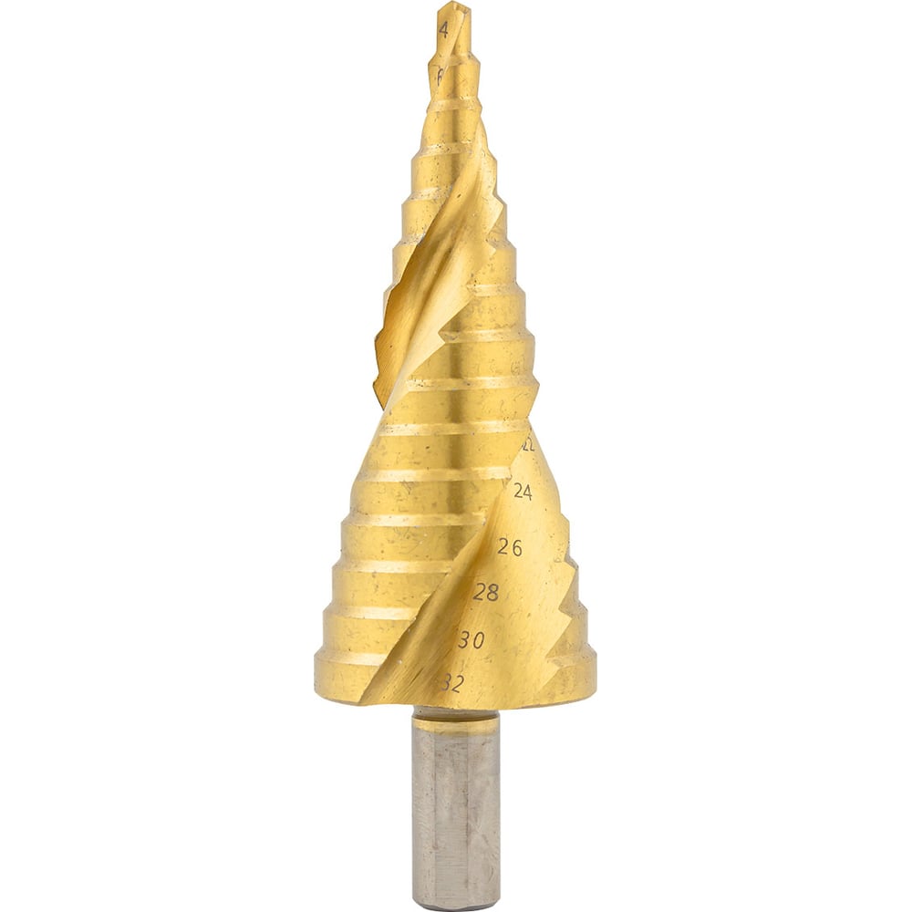 Ступенчатое спиральное сверло (4-32 мм, HSS 4241) в блистере Rockforce RF-44740S(29881 ...