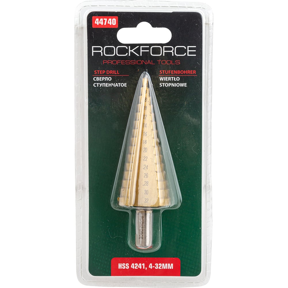 Ступенчатое сверло (4-32 мм, HSS 4241) Rockforce RF-44740 (29879) - выгодная цена, отзывы ...