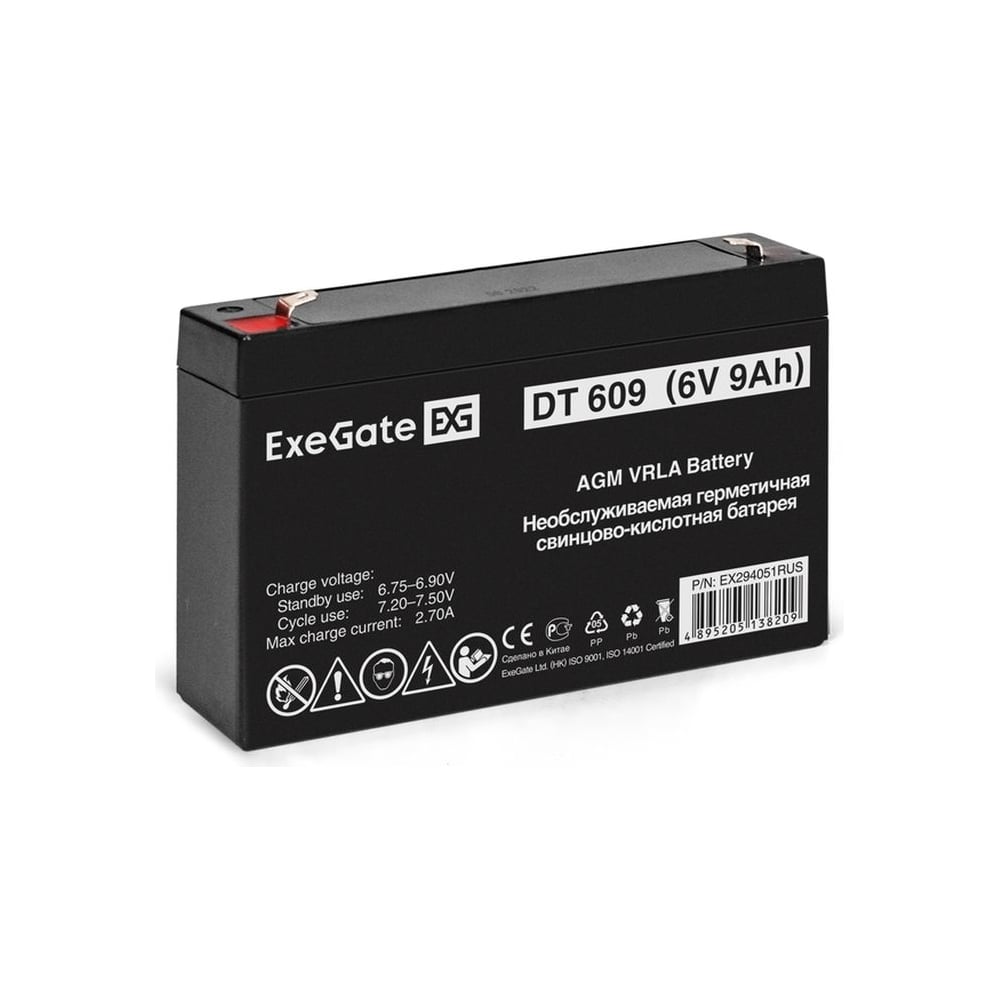 Аккумуляторная батарея DT 609 6 V, 9 A*h, клеммы F1 ExeGate 294051 - выгодная цена, отзывы ...