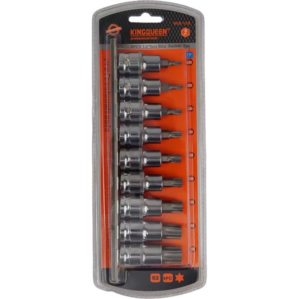 Набор бит TORX 1/2"DR, 9 шт KINGQUEEN WIB-10B - выгодная цена, отзывы ...