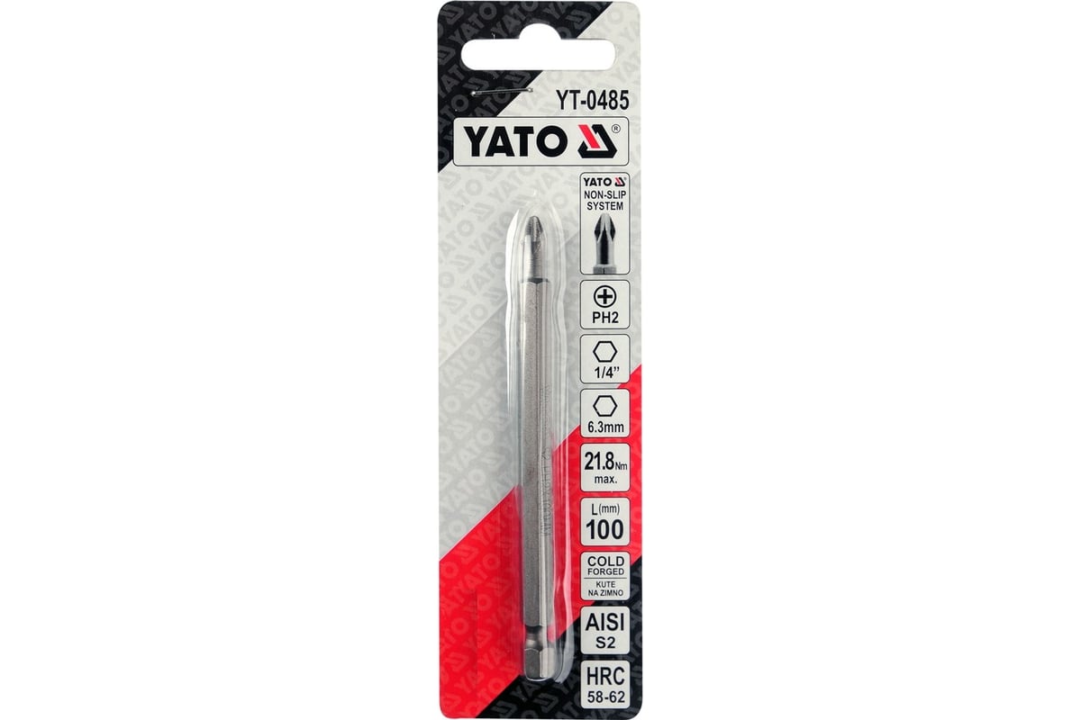 Бита (100 мм; PH2; 1/4) YATO YT-0485 - выгодная цена, отзывы, характеристики, фото - купить в ...