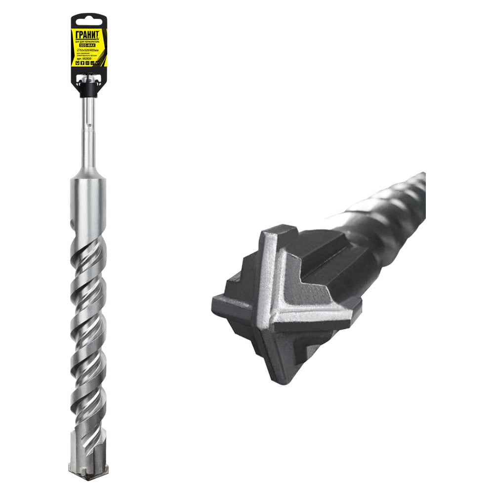 Бур Quadro-X (52x520/400 мм; SDS-max) ГРАНИТ 852520 - выгодная цена ...