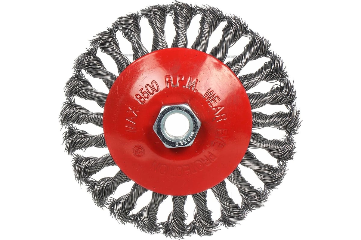 Щетка для ушм 125 мм, тарелка, крученая проволока, гайка М14 BARTEX ...