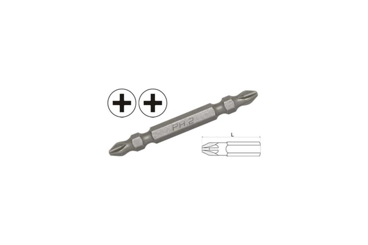 Двухсторонний бит для шуруповерта Aist Phillips PH.2xPH.2 1/4" 10 шт ...