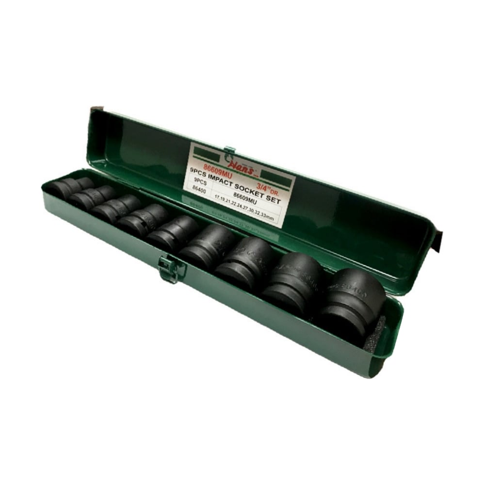 Комплект ударных головок Hans 3/4" 17-33 мм 9 предметов 86609MU ...