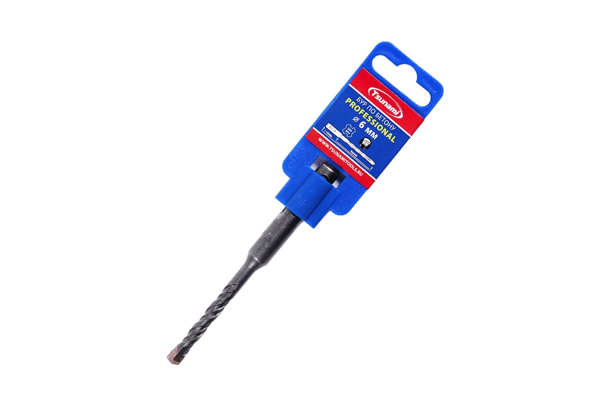 Бур по бетону Sds Plus Professional 6x110 мм Tsunami T10610200006110