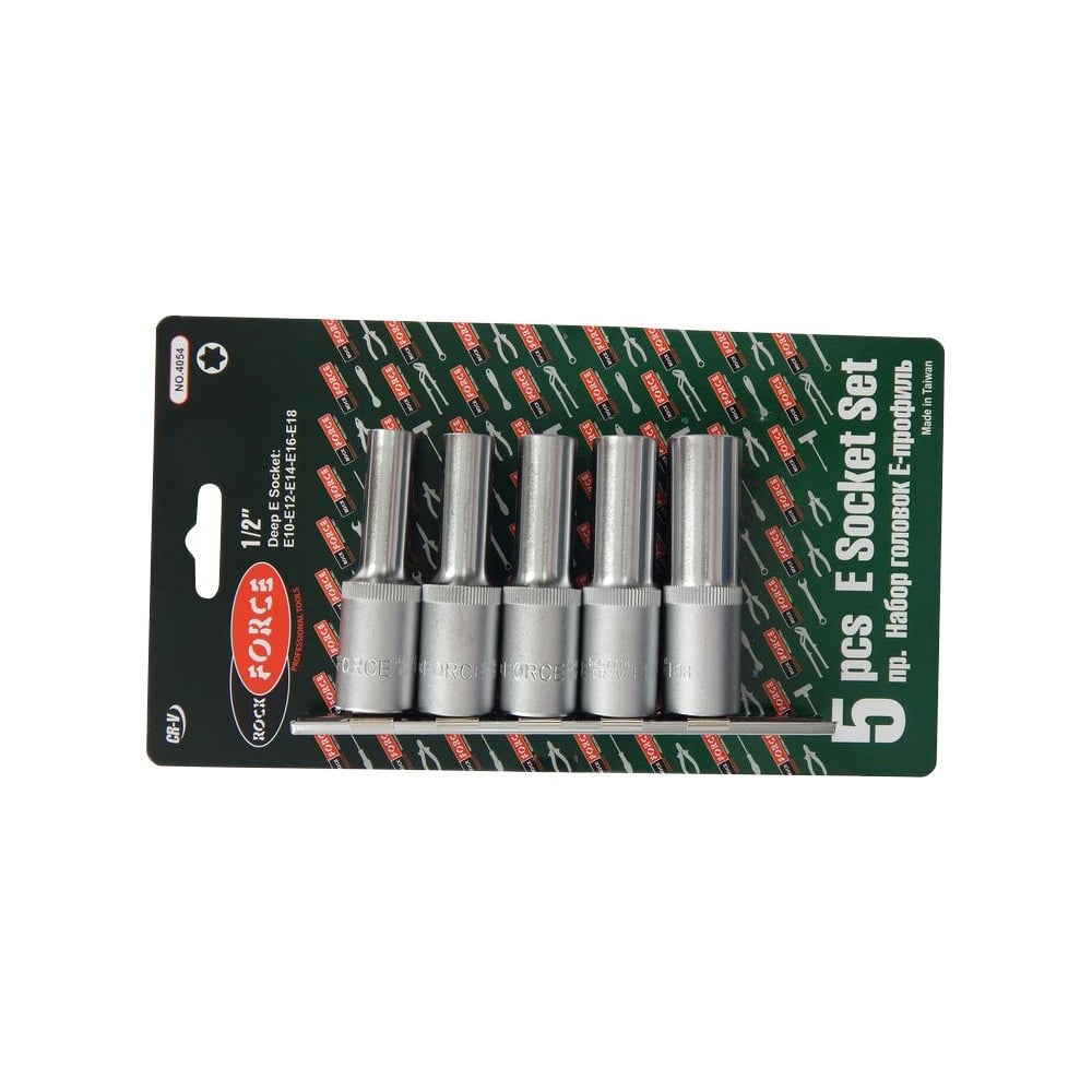 Набор головок 1/2DR звездочка глубоких (5 шт; Е10-18) ROCKFORCE RF-4054 - выгодная цена, отзывы ...